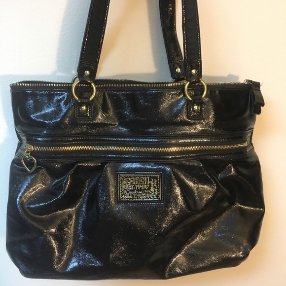 Coach | Bags | Coach Poppy Patent Leather Tote Euc | Poshmark